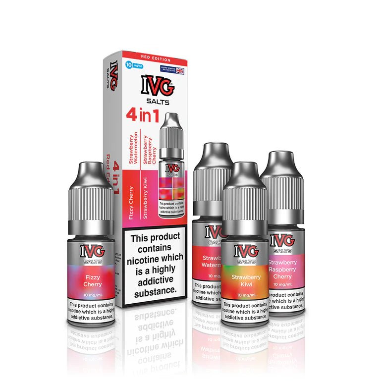 4 in 1 IVG Nic Salt 10ml E-liquids Pack of 5 | 4 Flavours - vapeukwholesale