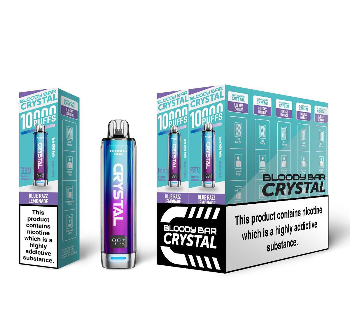 Bloody Bar Crystal 10k Prefilled Vape Box of 5 - vapeukwholesale