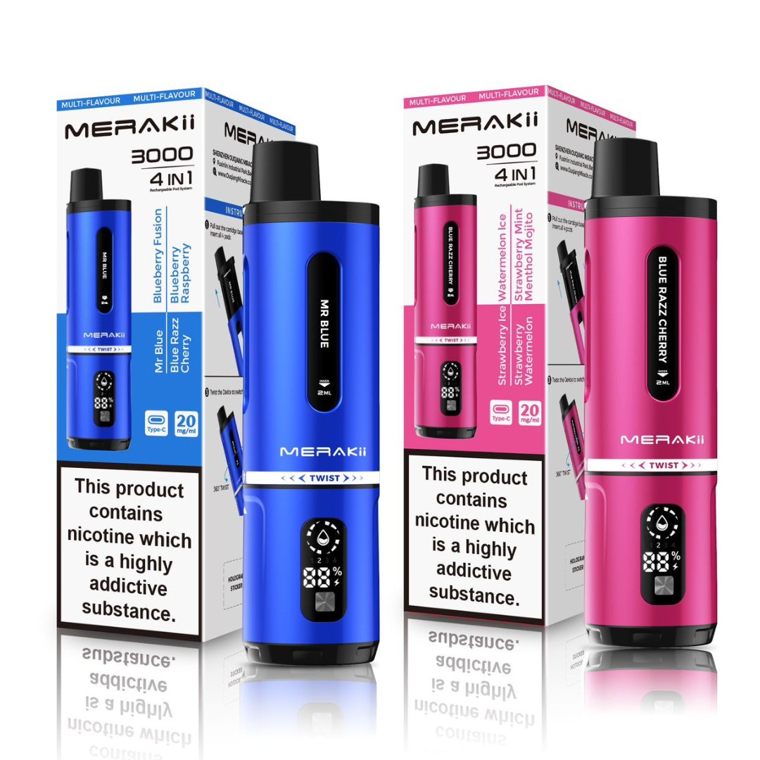 Merakii 3000 Puffs Disposable Vape Box of 5 - vapeukwholesale