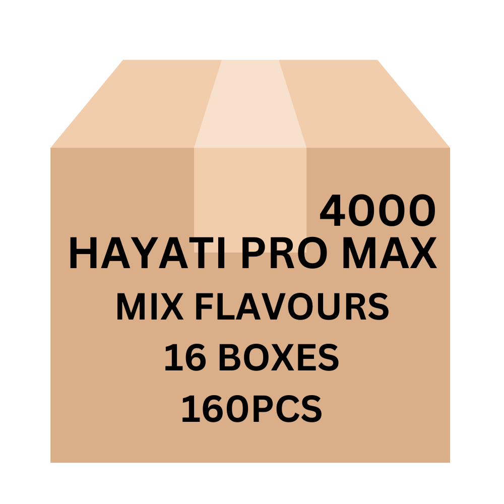 Hayati Pro Max 4000 Puffs Mix Flavours Carton (16 Boxes) 160pcs ...