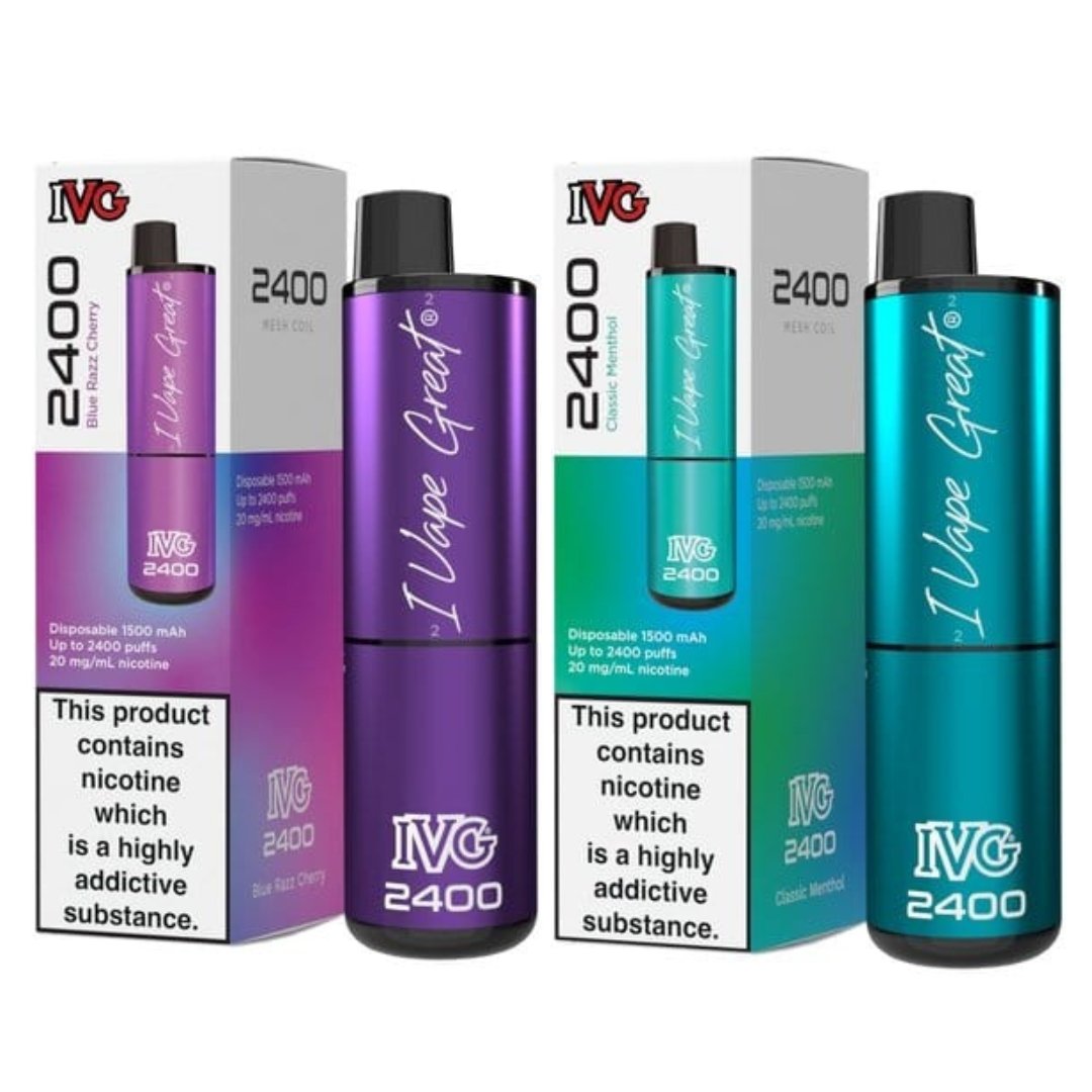 IVG 2400 Disposable Vape Pod Puff Device - Box of 5– vapeukwholesale